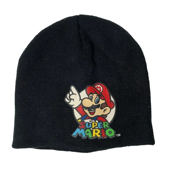 Nintendo | Accessories | Super Mario Beanie Nintendo Black Sock Hat ...
